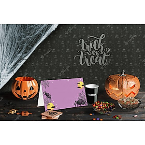 Halloween Table Place Card, 25-Piece Tent Style Cards Set, Special Paper Easy-to-Write and Foldable, Seating Cards for Halloween Party, Food Labels -H03