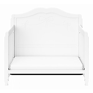 Storkcraft Princess 5-in-1 Convertible Crib (White) – GREENGUARD Gold Certified, Converts to Toddler Bed and Full-Size Bed, Classic Baby Crib for Girls Nursery, Fits Standard Full-Size Crib Mattress