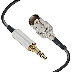MEIRIYFA BNC Female to 3.5mm Coaxial Power Audio Cable, BNC Female Jack to 1/8" TRS Stereo Male Plug Audio Cable 1.2Ft (BNC Female to 3.5mm Male)
