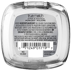L'Oreal Paris True Match Super Blendable Oil Free Foundation Powder, N3 Light Medium, 0.33 oz, Packaging May Vary