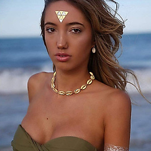 KELITCH Gold Shell Cowrie Necklace Women Cowry Seashell Strand Necklace Bohemian Gold Necklace New