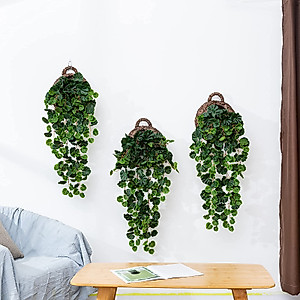 TINGHONG Artificial Hanging Plant 3.2 Ft Fake Vine Begonia Leaf Plant for Wall Home Room Garden Wedding Decoration