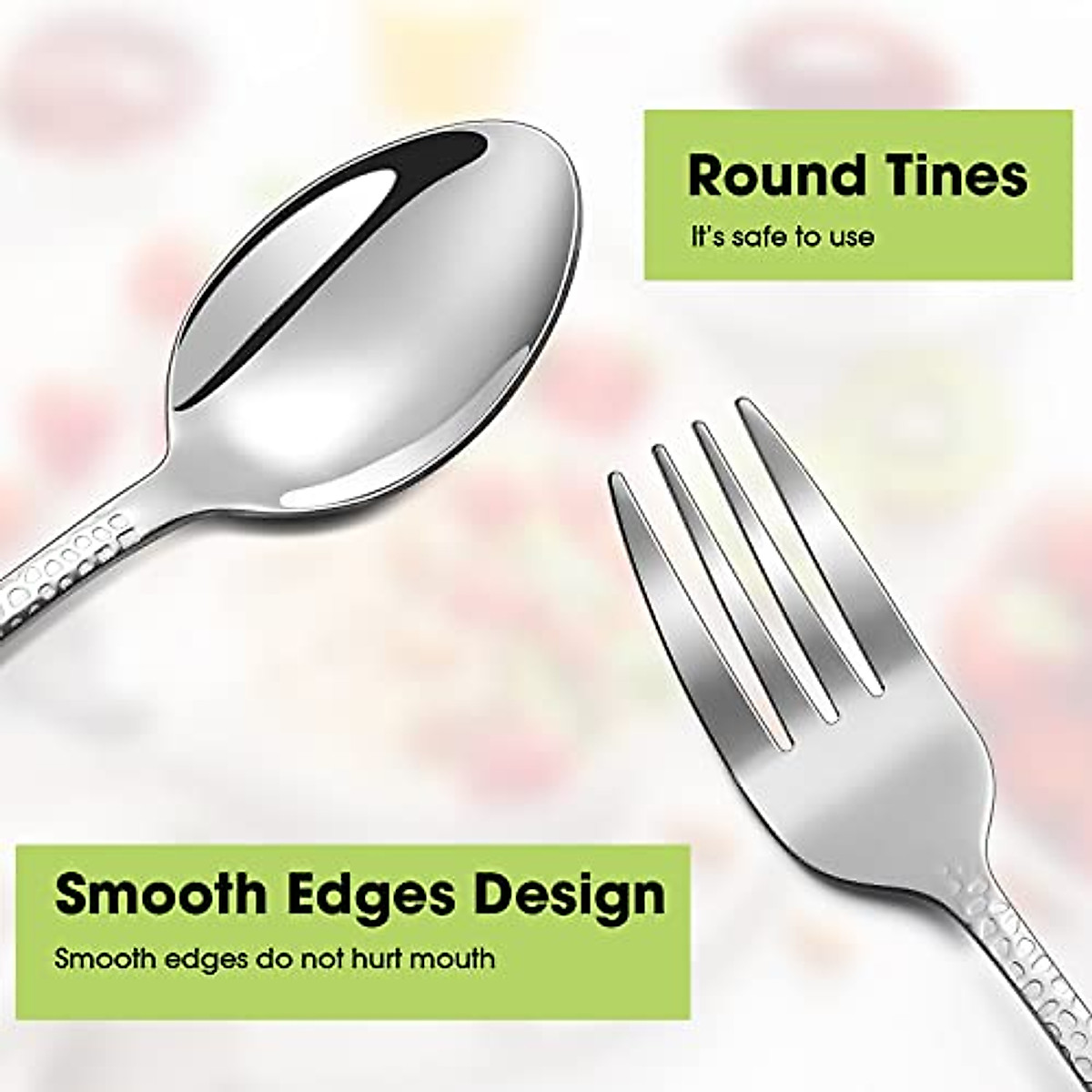 30 Pieces Kids Silverware Set Stainless Steel Toddler Utensils Flatware Set Toddler Silverware 15 x Kids Forks 15 x Kids Spoons Stainless Steel Kids Spoons and Forks Set