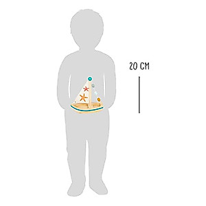 small foot wooden toys Starfish Sailboat Premium Water Toy, Multicoloured