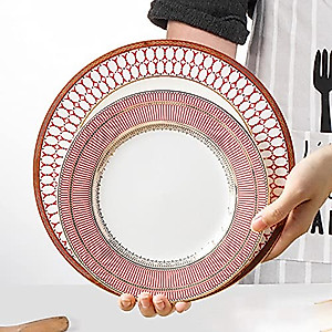 KOWMcp Dinner Plates Model Room Table Decoration Bone Porcelain Plate Knife Fork Restaurant Steak Dish Coffee Cup Dishes