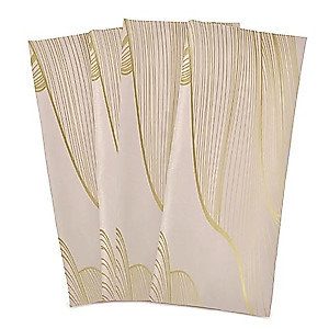 FUGIDOG Kitchen Dish Towels Set of 4, Luxury Gold Line Pattern Ultra Soft Absorbent Kitchen Towels Tea Towels Hand Towels Quick Drying Reusable Cleaning Cloths, 18 x 28 inch