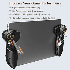 Mikirini Mobile Game Controller for iPad/Samsung Galaxy Tab/All Tablets, Hand Grip Controller with L2R2 Triggers for PUBG/Knives Out/Call of Duty