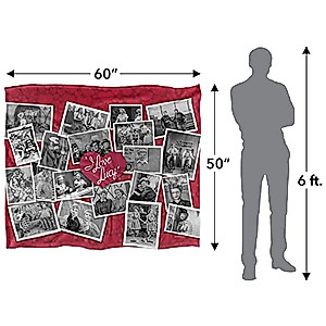 I Love Lucy Blanket, 50"x60", Time After Time Silky Touch Sherpa Back Super Soft Throw Blanket