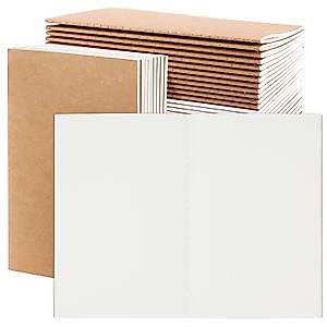EOOUT 24 Pack Kraft Notebooks, Journals in Bulk, Blank Paper Sketchbooks, 60 Pages, 30 Sheets, 80GSM, 8.3x5.5 Inch, A5 Size, Travel Journal Set, for Gifts, Students and Office Supplies