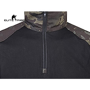 Airsoft Military BDU Tactical Suit Combat Gen3 Uniform Shirt Pants Multicam Black (L)