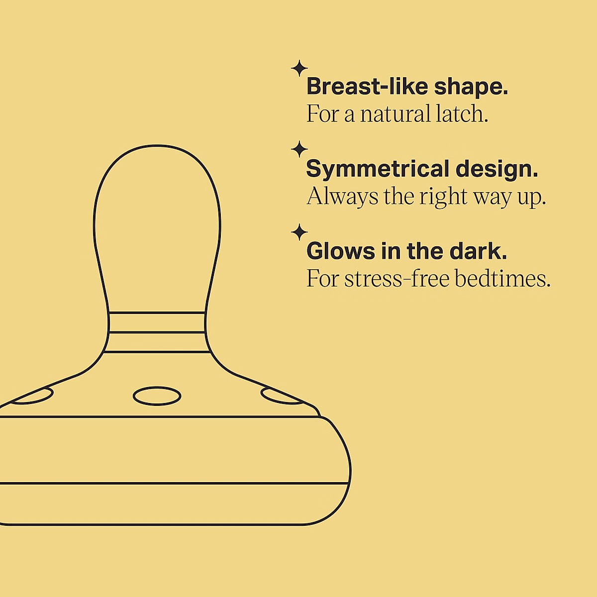 Tommee Tippee Breast-Like Pacifier Night, Glow in The Dark, Skin-Like Texture, Symmetrical Design, BPA-Free, 6-18m, 4-Count