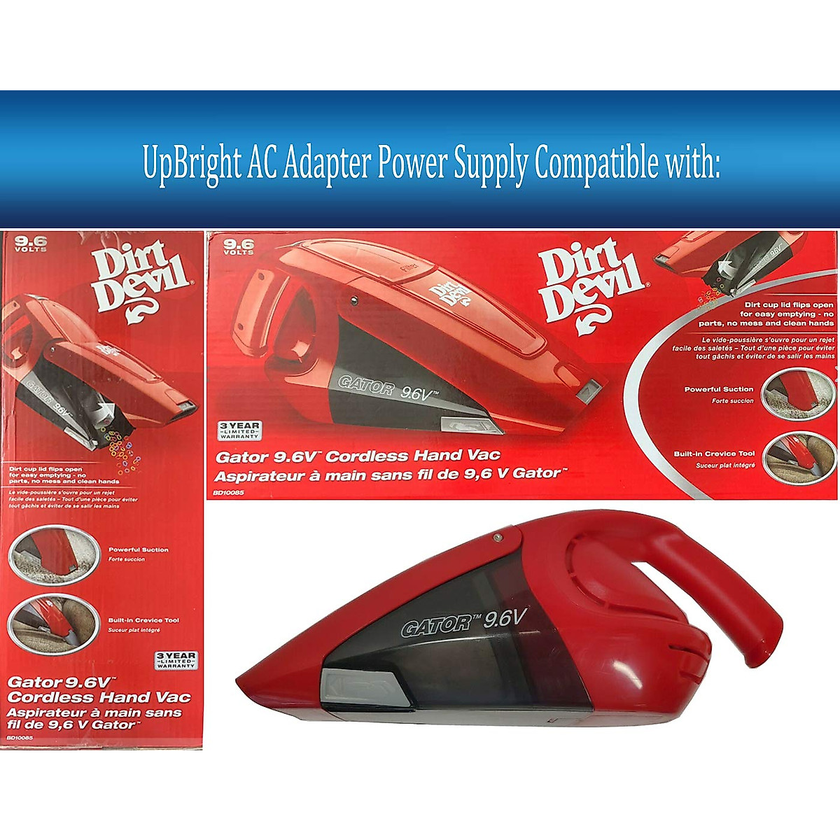 UpBright 12.5V AC/DC Adapter Compatible with Royal Dirt Devil Gator 9.6V BD10085 RM BD10090 Plant U BD20020 7.2V Battery Vac Cleaner 1-450080-000 CPW35020 KU2B-125-0200D DYS12-125080W-1 12.5V Charger