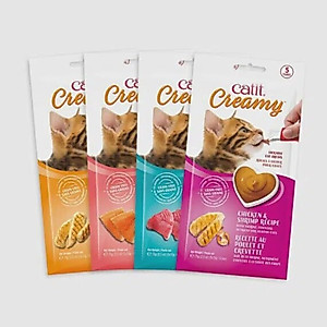 Catit Creamy Lickable Cat Treat – Hydrating and Healthy Treat for Cats of All Ages - Assortment, 72-Pack