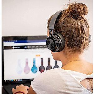 PowerLocus P3 Wireless Bluetooth Headphones Over-Ear, [40h Playtime, Bluetooth 5.0] Foldable Stereo Wireless/Wired Headphone Over Ear with Mic Deep Bass Headset for iOS/Android/Laptop/PC/TV - Black