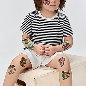 CHARLENT Summer Shark Tattoos for Kids - 14 Sheets Shark Pool Party Temporary Tattoos for Boys Birthday Party Favors Goodie Bag Fillers