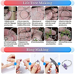 PAXCOO Crystal Jewelry Making Kit for Adults, Ring Making Kit with 28 Colors Crystal Gemstone Beads, Jewelry Wire and Pliers for Ring Making, Jewelry Making Supplies