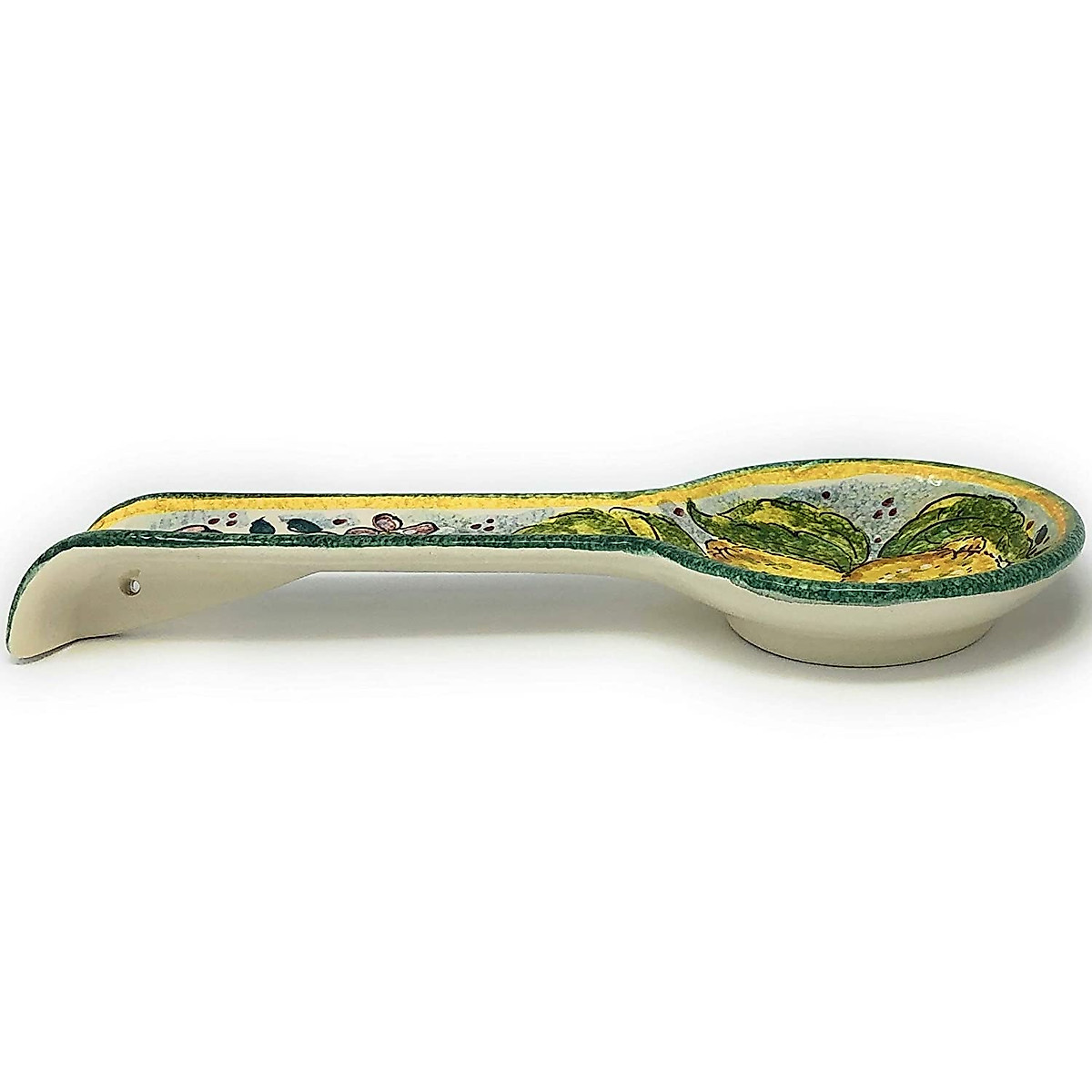 CERAMICHE D'ARTE PARRINI - Italian Ceramic Art Spoon Rest Pottery Holder Hand Painted Decorated Lemons Made in ITALY Tuscan