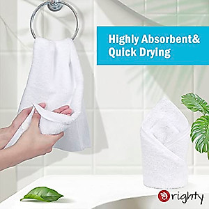 Orighty 6-Pack White Hand Towels - Quick Drying & Absorbent Microfiber Bathroom Hand Towel 16x28 inches - Lightweight & Thin White Towels - Multi Purpose for Gym, SPA, Hotel & Bathroom