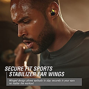 Volkano Momentum Series Sports Earbuds Bluetooth Wireless - Wireless Earphones with Removable Ear Hooks, Waterproof True Wireless Sports Earbuds, Running & Workout Bluetooth Earphones (Yellow)