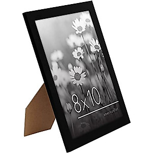 Americanflat 8x10 Picture Frame - 6 Piece Gallery Wall Frame Set in Black - Composite Wood with Polished Plexiglass - Horizontal and Vertical Formats for Wall and Tabletop