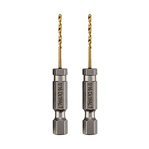 DEWALT Drill Bit, 1/16 Inch, Titanium Nitride Coated, Tapered Core for Optimum Durability (DD5104)