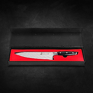 TUO Chef Knife - Kitchen Knives 8-inch High Carbon Stainless Steel - Pro Chef Vegetable Meat Knife with G10 Full Tang Handle - Black Hawk-S Series Knives Including Gift Box