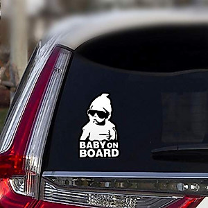 Baby on Board Sticker for Cars (2 PCS) Baby on Board Sign Decal No Need for Suction Cup or Magnets Strong Adhesive/Removable/Reflective/Waterproof