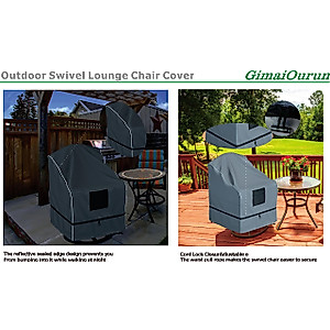 GimaiOurun Outdoor Swivel Lounge Chair Cover 4 Pack, Waterproof Heavy Duty Outdoor Chair Cover, Outdoor Lawn Patio Furniture Rocking Chair Cover, (29 W x 31 D x 38.5 H inches), Gray