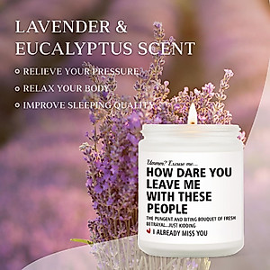 Coworker Leaving Gifts for Women Men, Goodbye Gifts for Coworkers, Farewell Gifts for Coworkers, Going Away Retirement Gift for Boss, Friends, Work Bestie, Lavender Scented Candle