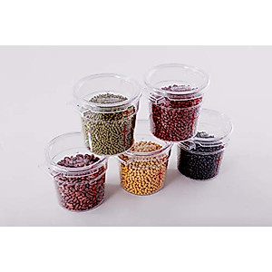 Hakka 1 Qt Commercial Grade Round Food Storage Containers With Lids,Polycarbonate,Clear - Case of 5