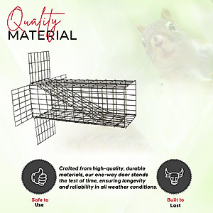 Rhino Excluders® S35 One Way Door for Squirrels, Rats, Chipmunks and Similar Size Rodents - Live Trap Alternative