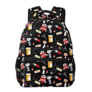 Junong Nurse Doctor Dentist Teacher Backpack Large Capacity Laptop Bags Waterproof Lightweight Nurse Accessories for Work Medical Home Health Travel Clinical Bag Nurses Gifts Stuff CNA