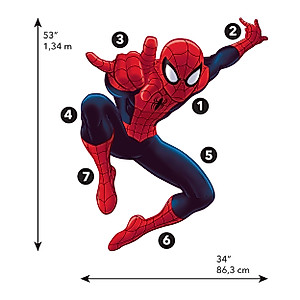 RoomMates Marvel Ultimate Spider-Man Giant Peel and Stick Wall Decals by RoomMates, RMK4831GM, Red, Blue, Yellow