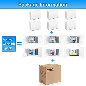 Aomya Compatible Canon PFI-102 pfi 102 Ink Cartridge for ImagePrograf iPF500 510 600 605 610 650 655 700 710 720 750 755 760 765 130ML Ink Cartridge(2MBK, BK, C, M, Y) 6 Pack