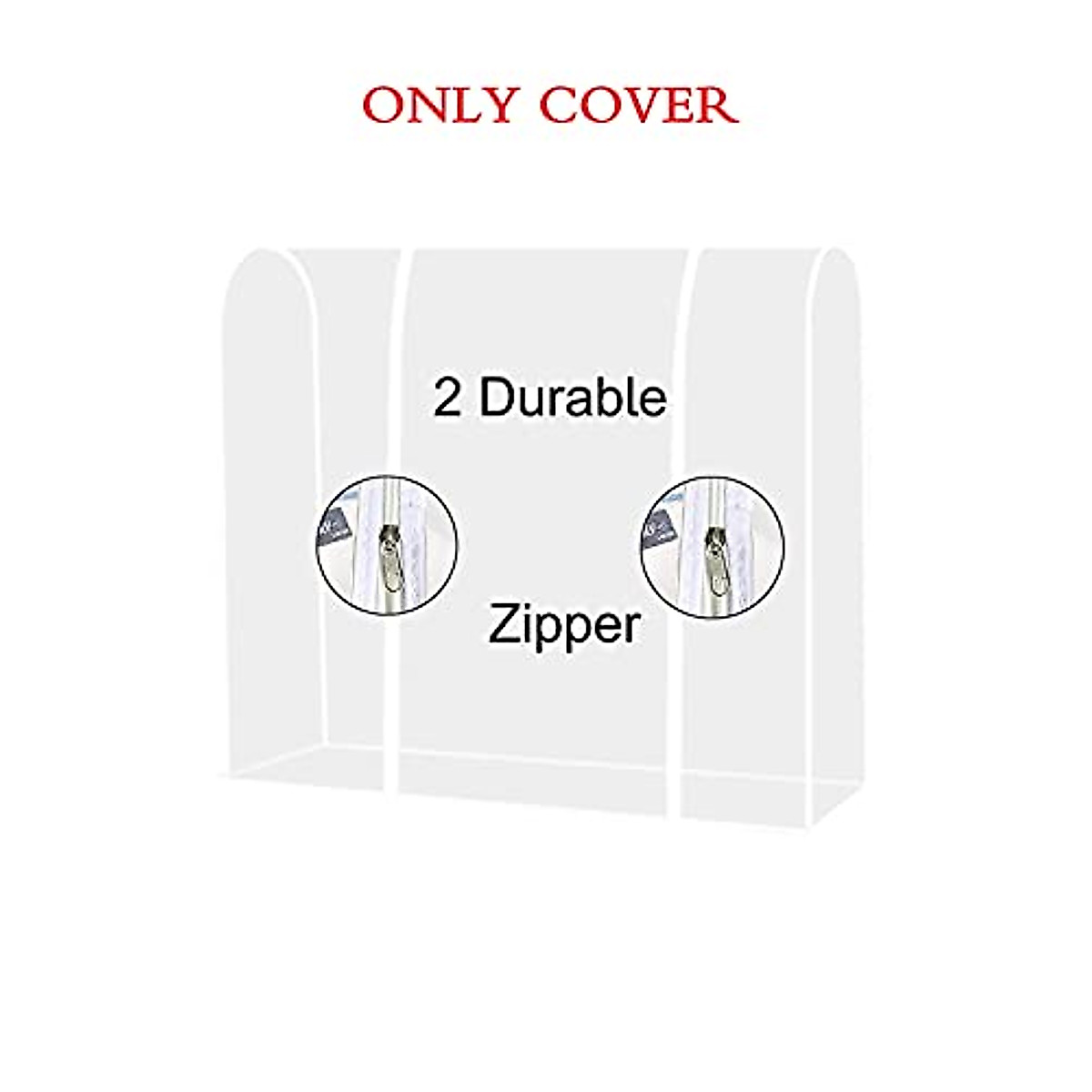 TzBBL Garment Rack Cover 5 Ft with Strong Zipper Protective Rail Cover 47" X 20" X 59" (120 X 50 X 150 cm)-Only Cover