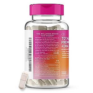 Pink Stork Total Prenatal Vitamin with DHA & Folate: Doctor-Formulated Prenatal Vitamins, Multivitamin with Iron, Vitamin B6 & B12, Vitamin D, Pregnancy Must Haves, Women-Owned, 60 Vegetarian Caps