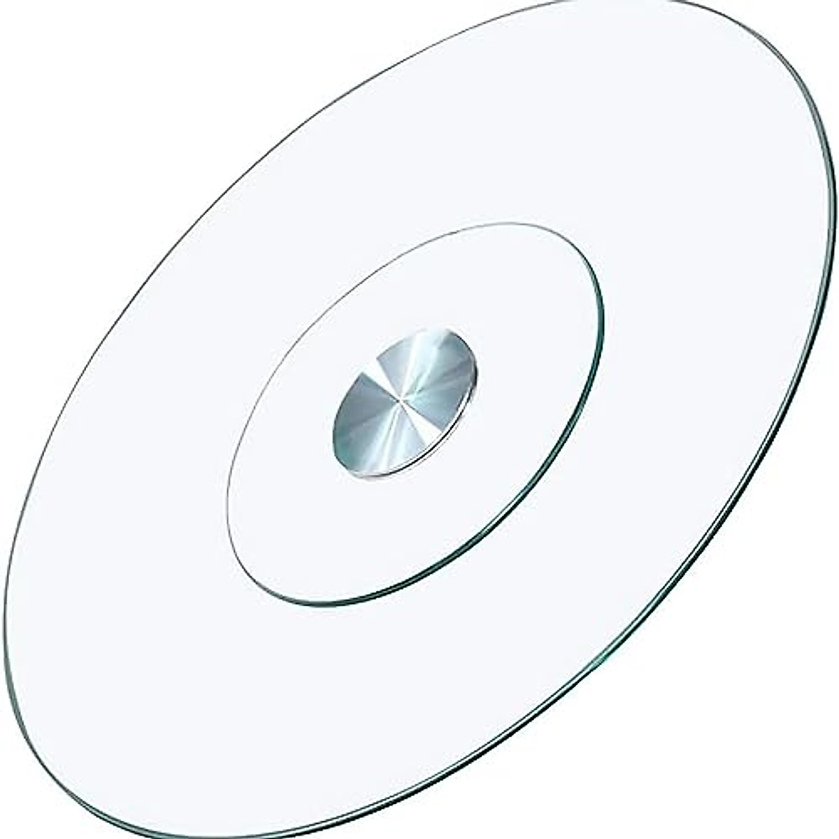BPILOT Lazy Susan Dinner Table Round Rotating Serving Tray, Transparent Glass Turntable, Cover Table Top Swivel Plate For Barrel Pub Table,customizable (Color : Clear, Size : 110cm)