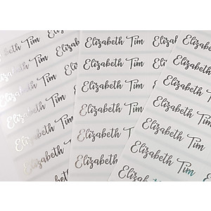48 Long SILVER INK on Clear Transparent Waterproof Name Stickers- Daycare Labels- School Labels- Long Rectangle Labels Hanprinting