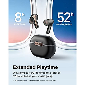 SoundPEATS Capsule3 Pro Wireless Earbuds with Hi-Res and LDAC, 43dB Hybrid Active Noise Cancelling Bluetooth 5.3 Earphones with 6 Mics for Calls, 52 Hours of Playtime, Transparency Mode, Game Mode