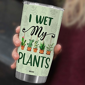 BECHUSKY Plant Lover Gifts for Women, Plant Gifts, I Wet My Plants Tumbler, Plant Mom Tumbler, Plant Tumbler For Plant Lovers, Plant Mom Gifts, Cool Plant Gifts, Woman Mothers Day, Tumbler Coffee 20OZ