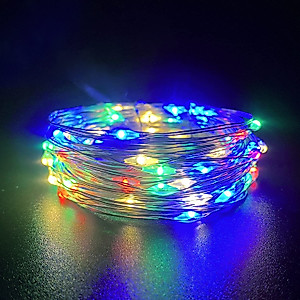 2 Pack Battery Operated Mini Lights,Indoor Led Fairy Lights with Timer 6 Hours on/18 Hours off for Bedroom Wedding Party Decorations,30 Count Leds,10 Feet Silver Wire(Multi color)