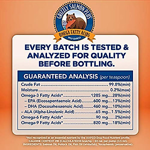 Grizzly Wild Alaskan Salmon Oil Dog Food Supplement Omega 3 Fatty Acids, 16 oz