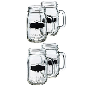 Circleware Yorkshire Jar, 17.5 ounce, Mason Chalkboard Mugs