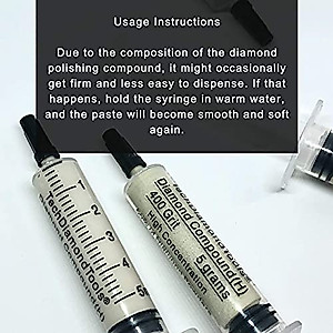 TechDiamondTools Diamond Polishing Compound Polishing Paste 14,000 Grit 0-1 Microns for Marble Glass Metal Rock Jewelry Resin Silver Chrome Gemstone with High Concentration of Diamond Powder USA Made
