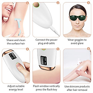 At-Home IPL Hair Removal for Women and Men,Laser Hair Removal 99,999 Flashes Painless Hair Remover for Facial Legs Arms Armpits Whole Body Treatment