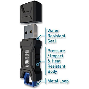 GorillaDrive Ruggedized 64GB USB Flash Drive (Single)