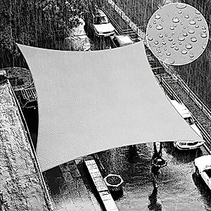 ShadeMart 14' x 14' Grey Square Waterproof Sun Shade Sail Canopy Awning, 95% UV Blockage & Water Resistant smTADS14, Outdoor Backyard Patio Garden Carport - We Make Custom Size