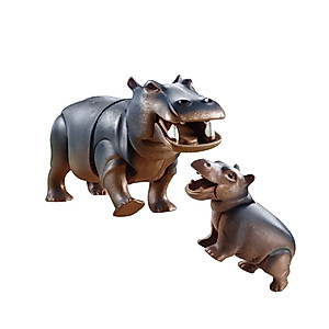 Playmobil Hippo with Calf, Colourful