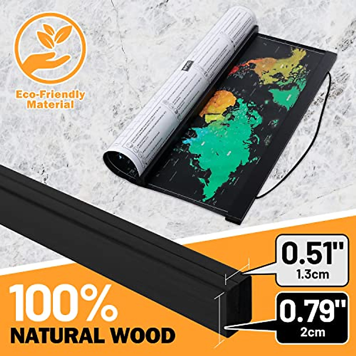 24x36 24x18 24x30 Poster Frame, Magnetic Wood Frame Frames for Photo Picture Canvas Artwork Wall Hanging (1 Pack, 24", Black)