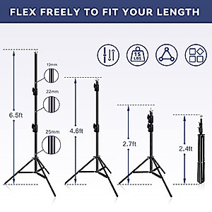 Heavy Duty Backdrop Stand, IFKDNR Photo Backdrop Stand, 6.5ftx10ft Adjustable Background Stand for Birthday Parties, Photo Studio, Graduation Party, Wedding